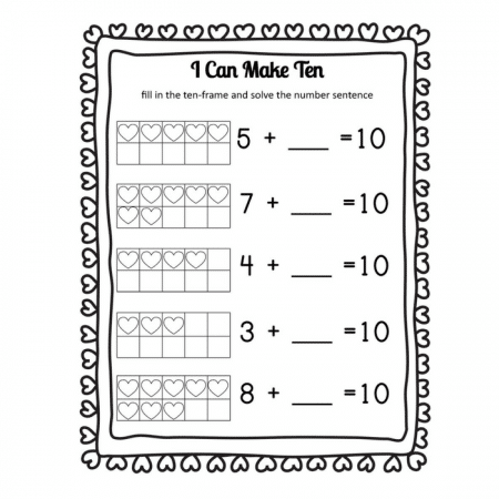 I *heart* Math: Making 10 Heart Themed Addition Worksheets and Games ...