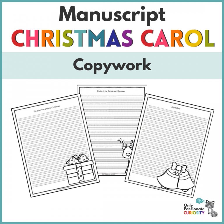Manuscript Christmas Carol Copywork - Only Passionate Curiosity