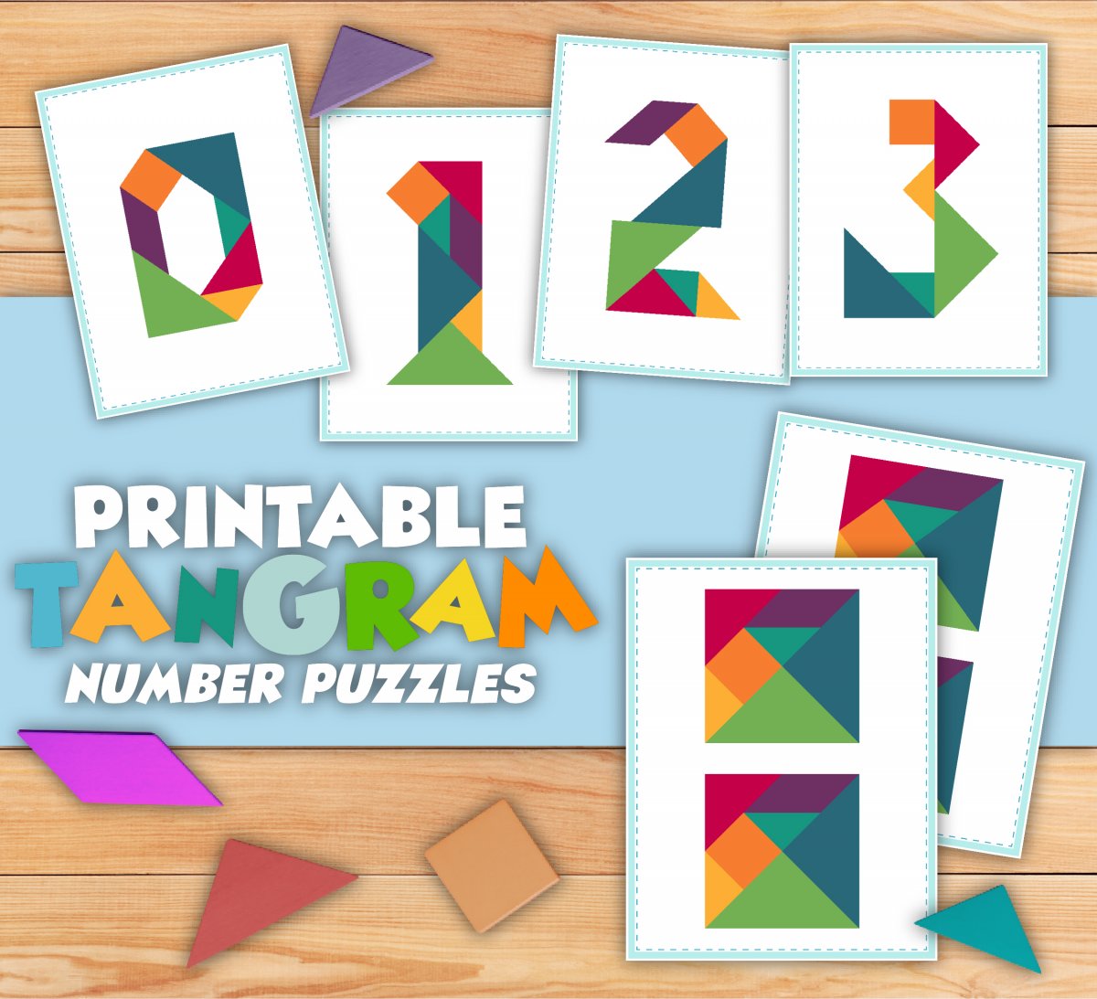 Printable Tangram Number Puzzles - Only Passionate Curiosity
