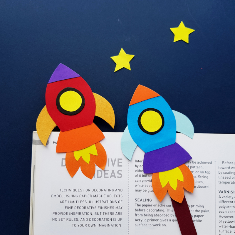 Printable Template for Rocket Ship Bookmark - Only Passionate Curiosity